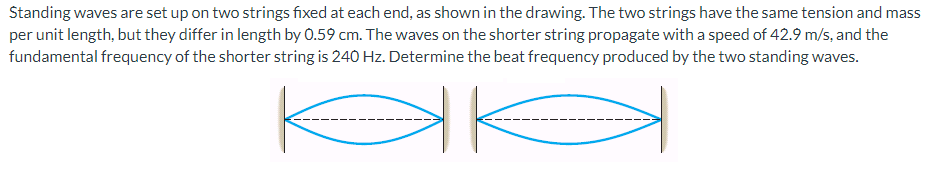 Solved Standing waves are set up on two strings fixed at | Chegg.com