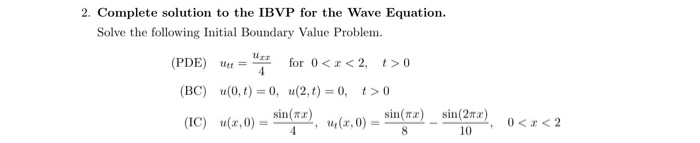 Solved Complete solution to the IBVP for the Heat Equation | Chegg.com
