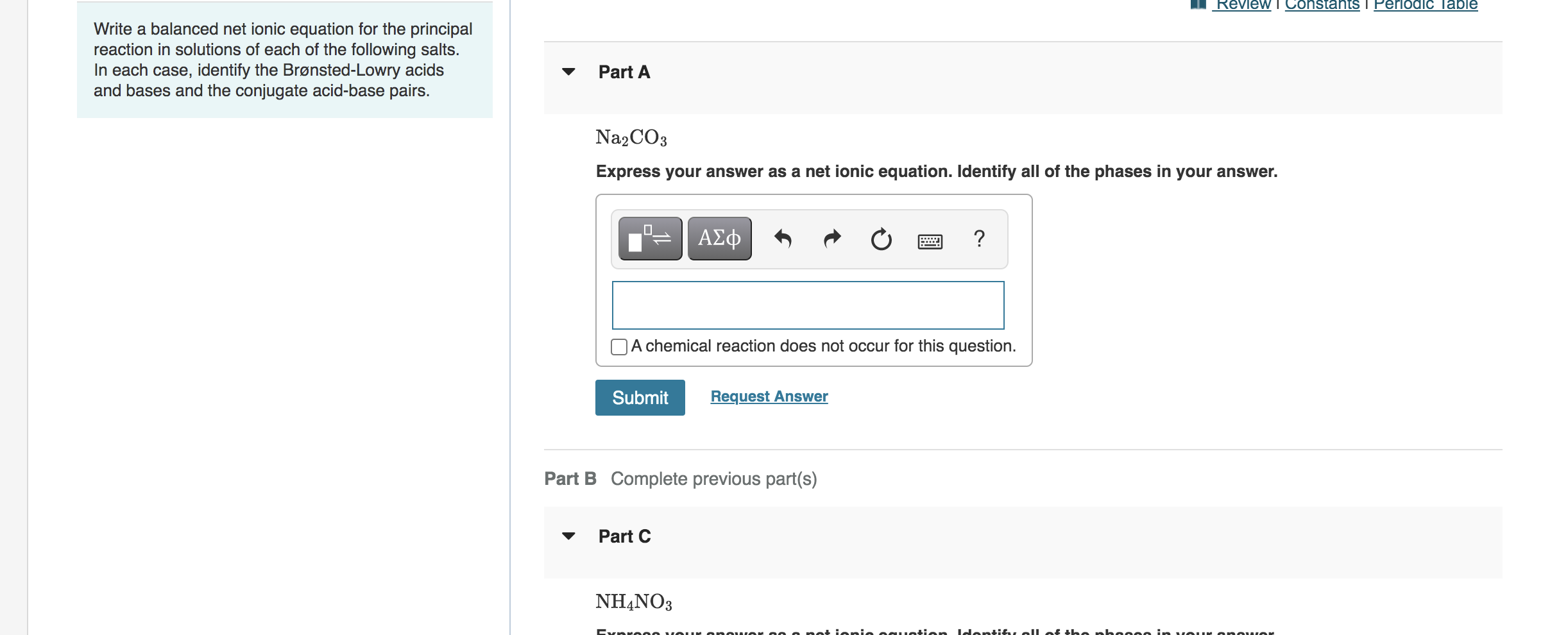 Solved Review Constants Periodic Table Write a balanced net | Chegg.com