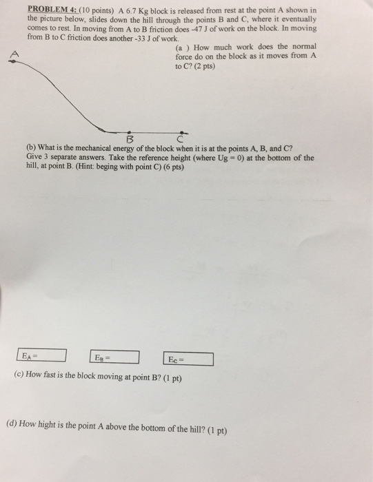Solved A 6.7 Kg block is released from rest at the point A | Chegg.com