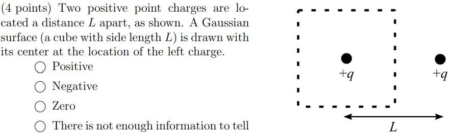 Solved (4 points) Two positive point charges are lo- cated a | Chegg.com