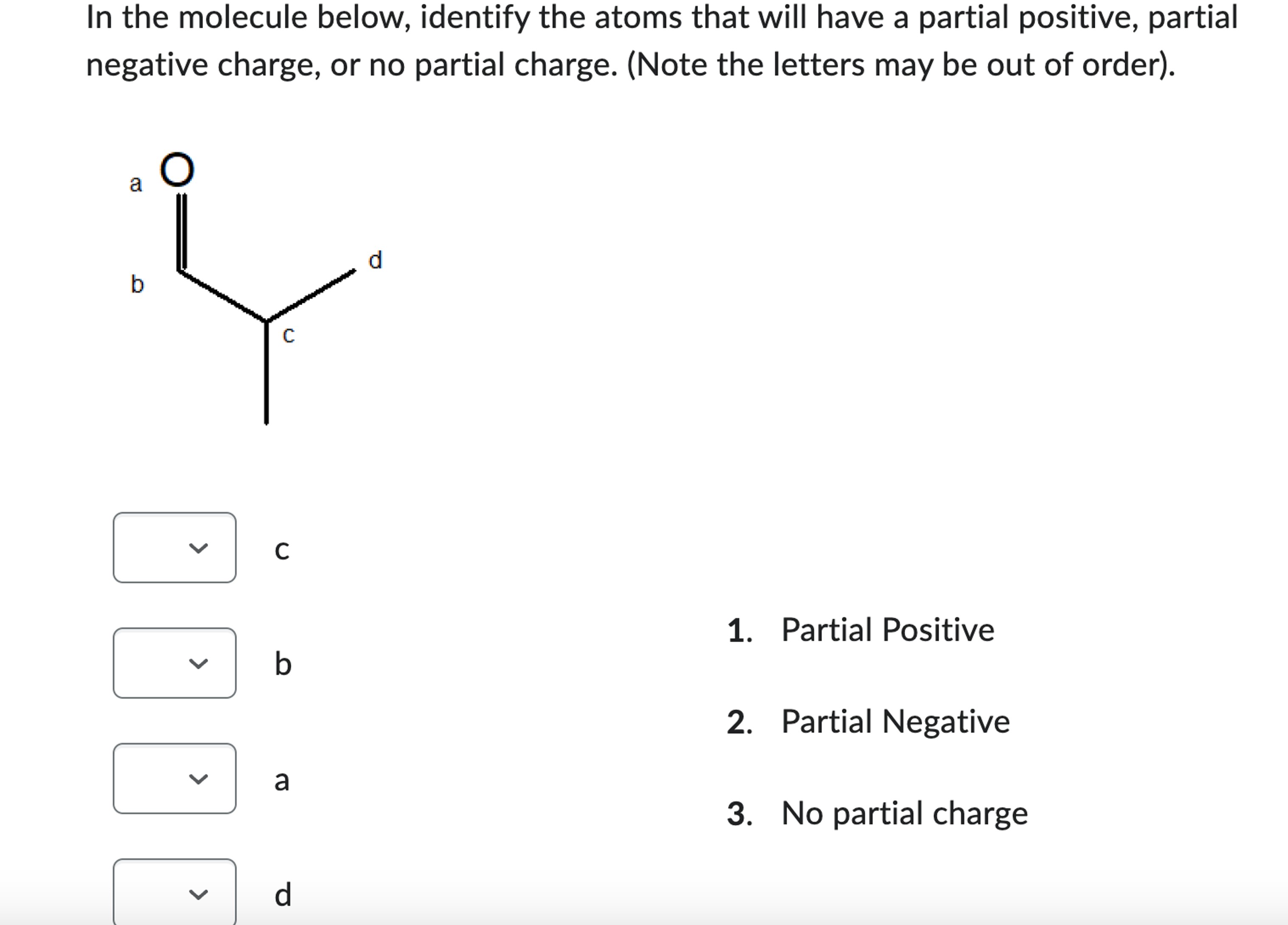 Solved In the molecule below, identify the atoms that will | Chegg.com