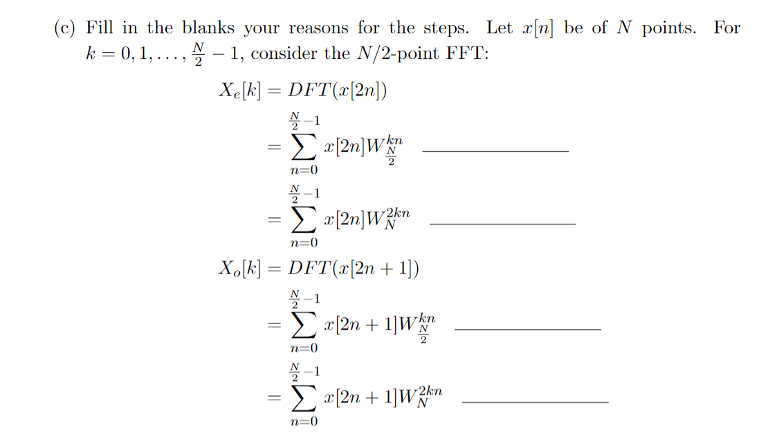 4. N-point FFT. (a) Draw the FFT diagram of a 8-point | Chegg.com