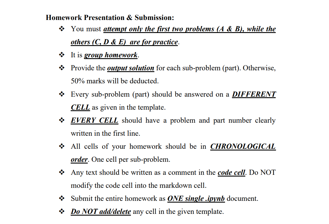 Solved Homework Presentation \& Submission: * You must | Chegg.com