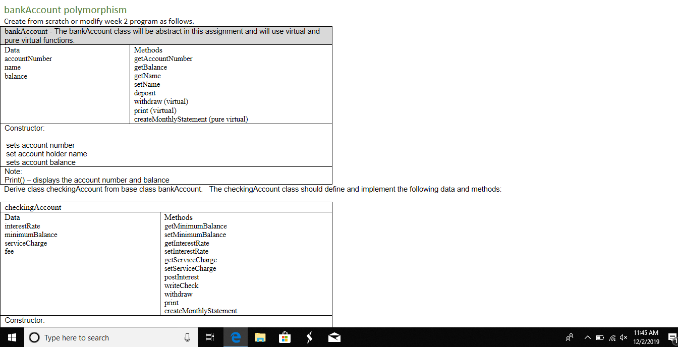 Solved Constructor Sets Account Holder Name Sets Account