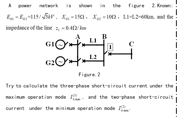 Solved A power network is shown in the figure 2. Known: | Chegg.com