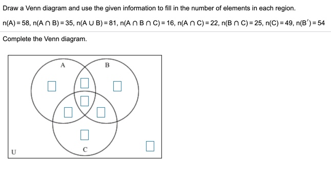Solved Draw a Venn diagram and use the given information to | Chegg.com