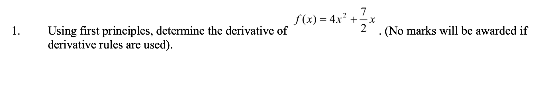 Solved Using first principles, determine the derivative of | Chegg.com