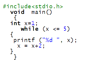 Solved #include void main() { int x=1; while (x
