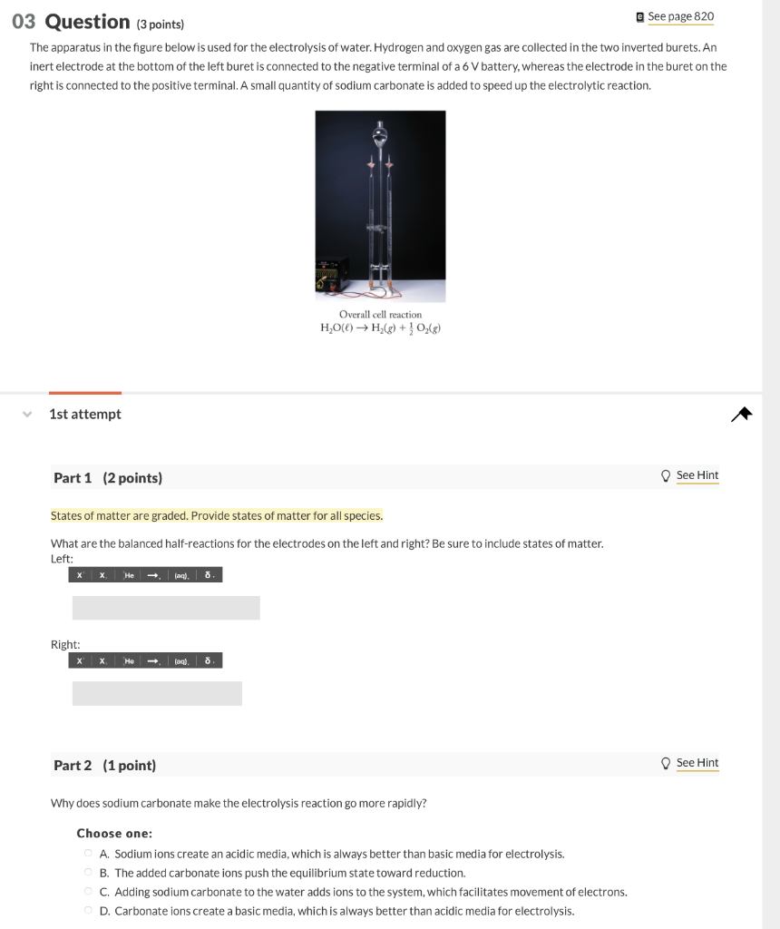Solved 03 Question (3 points) The apparatus in the figure | Chegg.com