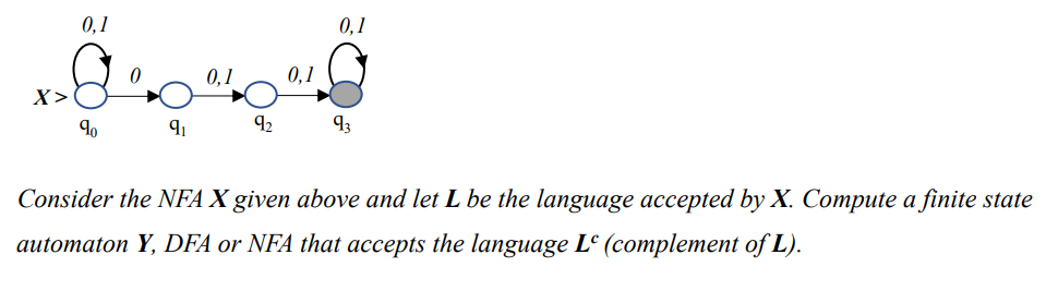 Solved Consider the NFA X given above and let L be the | Chegg.com