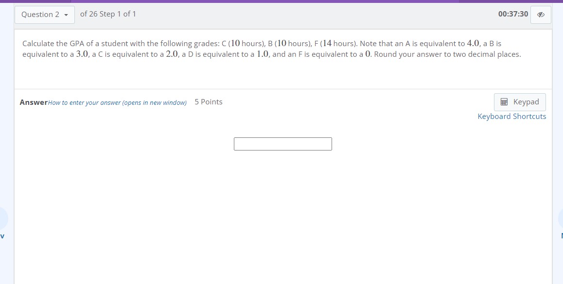 Solved Calculate the GPA of a student with the following | Chegg.com