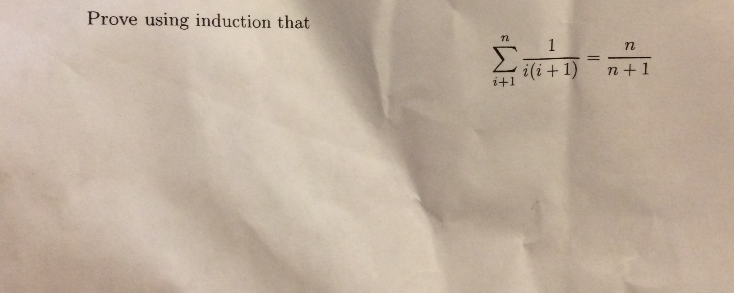 Solved Prove using induction that i(i+1) i+1 n+1 | Chegg.com