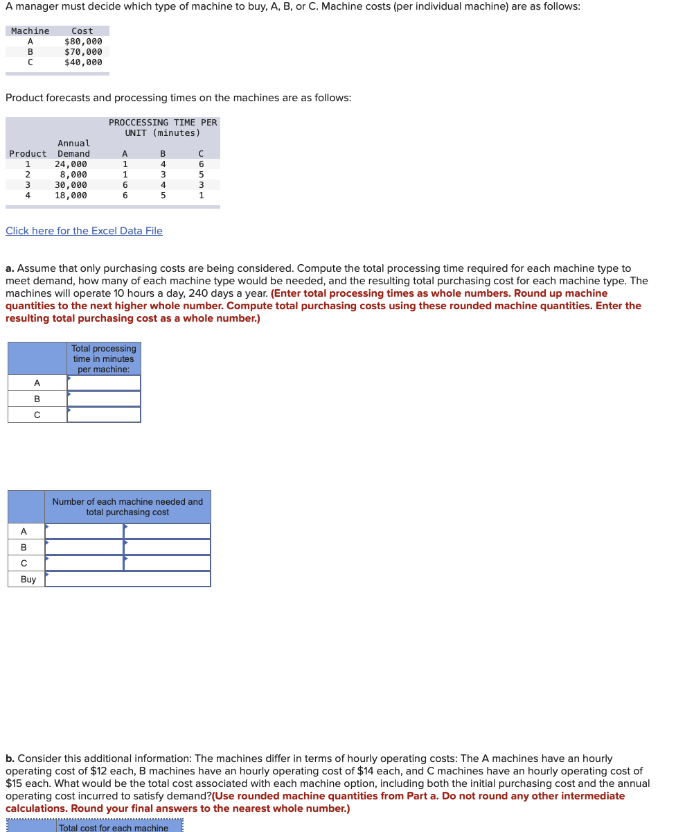 Solved A manager must decide which type of machine to buy, | Chegg.com