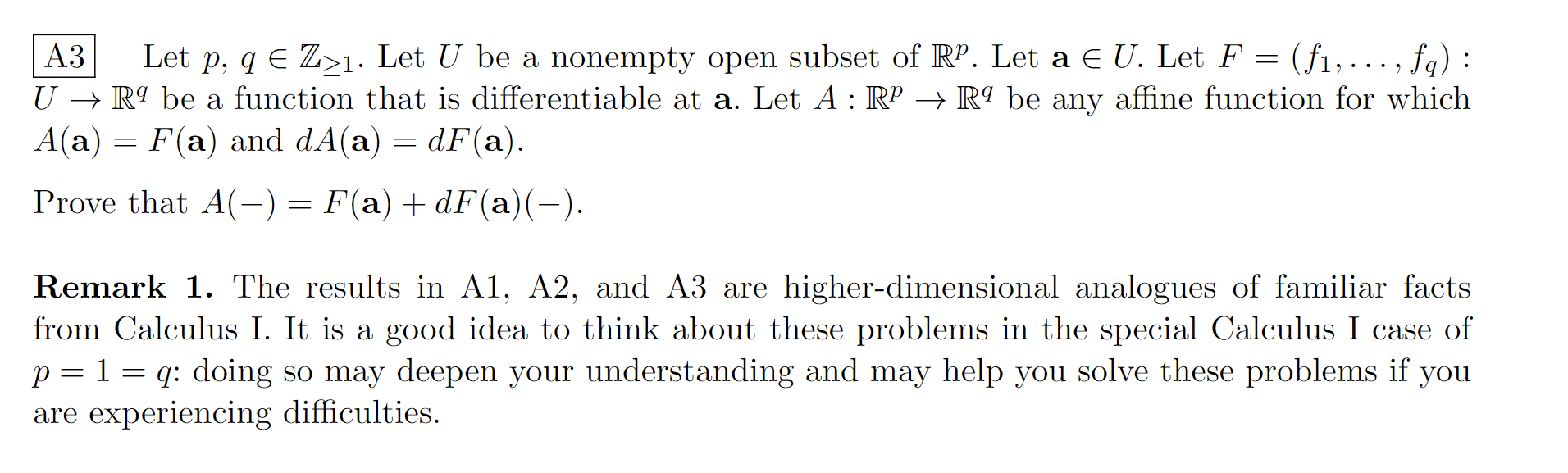 Solved A3 Let p, q E Z>1. Let U be a nonempty open subset of | Chegg.com