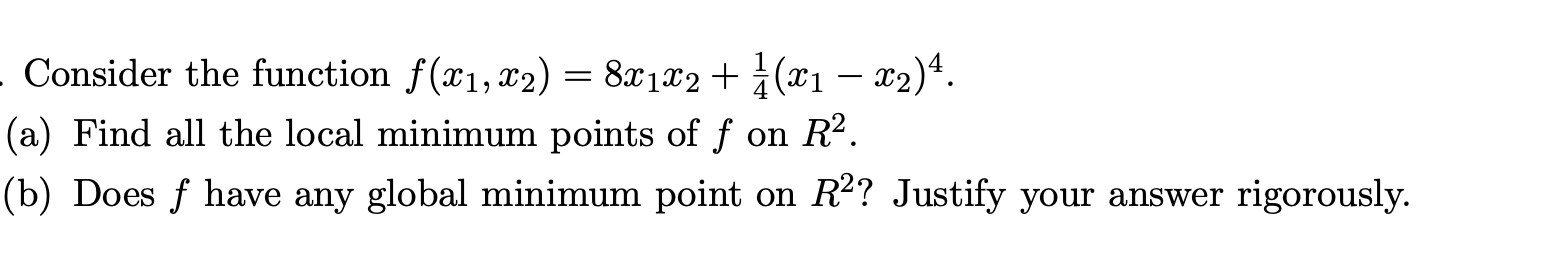 Solved Consider the function f(x1, x2) = 8x1x2 + 2(x1 - | Chegg.com