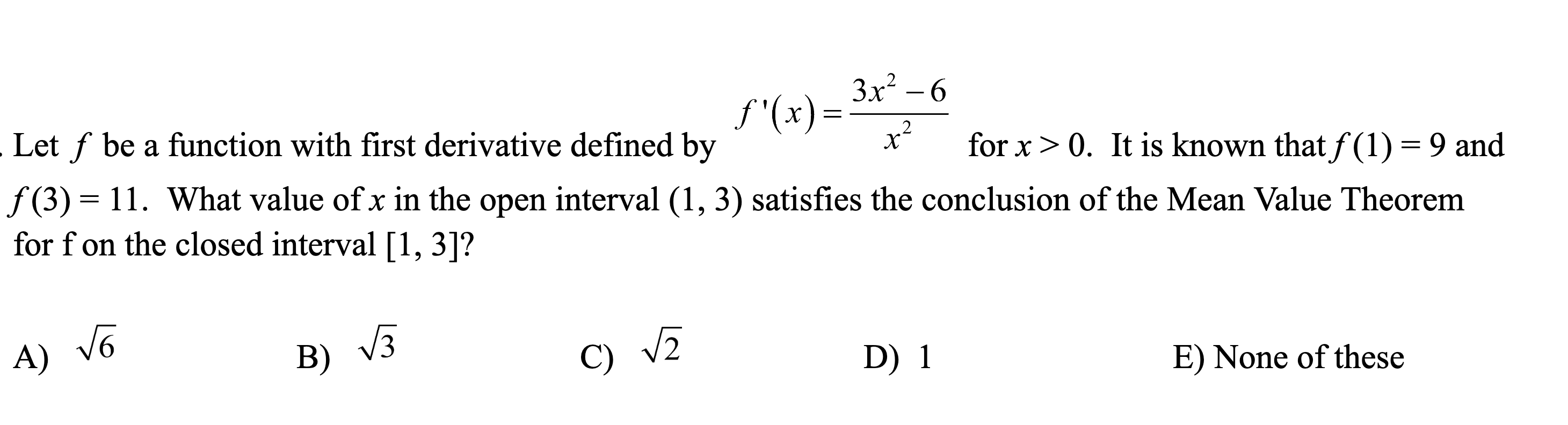 Solved Let f be a function with first derivative defined by | Chegg.com