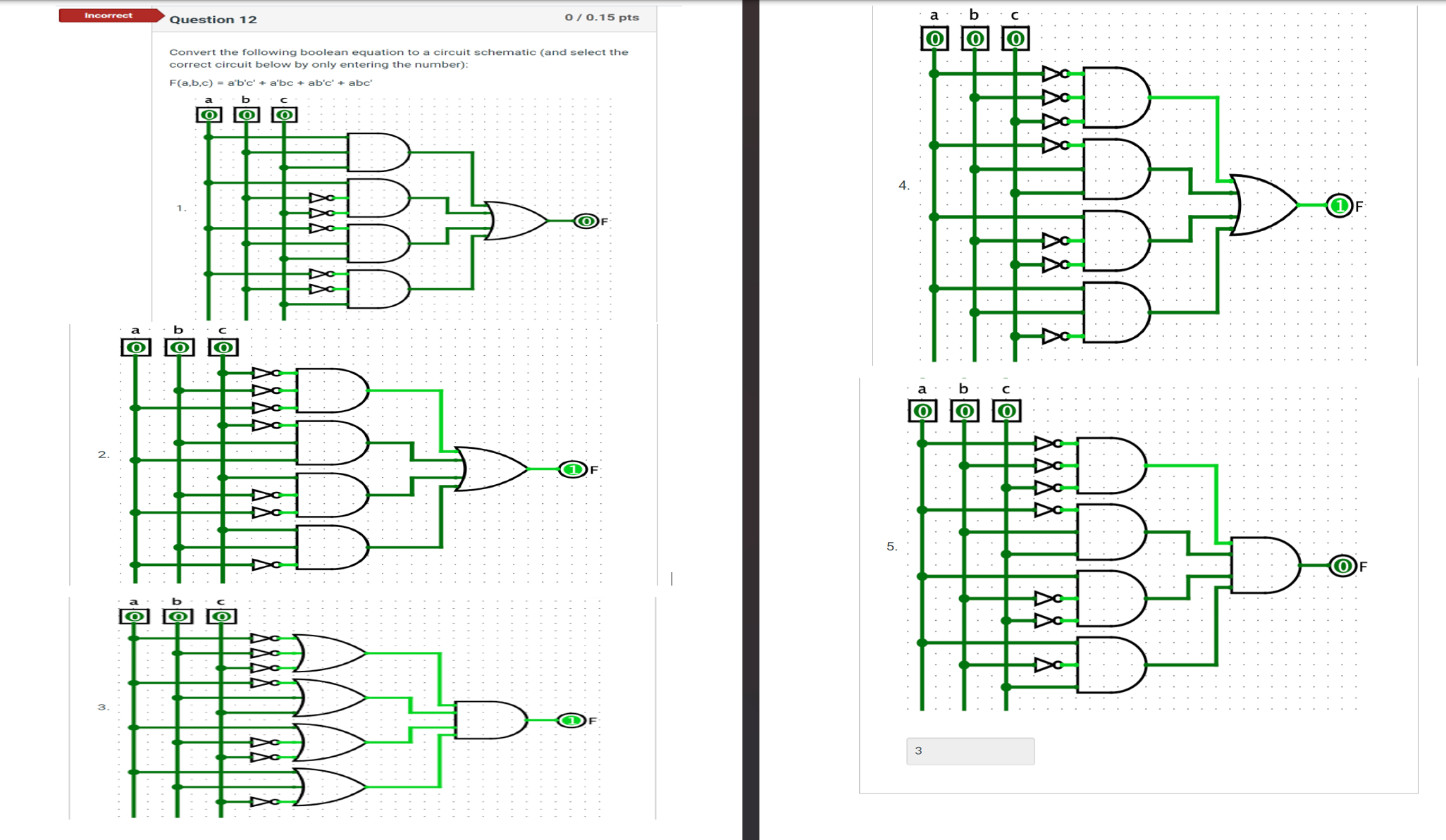Solved Incorrect Question 12 ﻿Convert the following boolean | Chegg.com