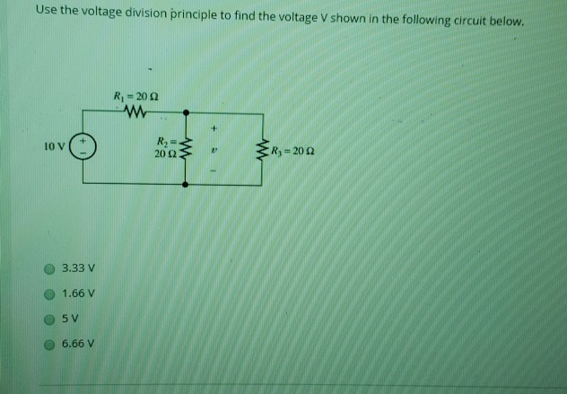 Solved Use the voltage division principle to find the | Chegg.com