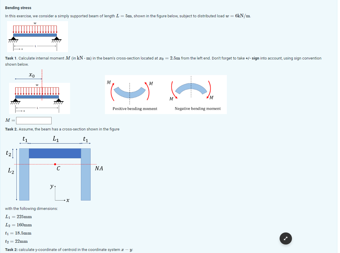 Solved Bending stress In this exercise, we consider a simply | Chegg.com