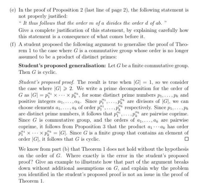 Solved Problem 4 Read The Following Mathematical Text And 
