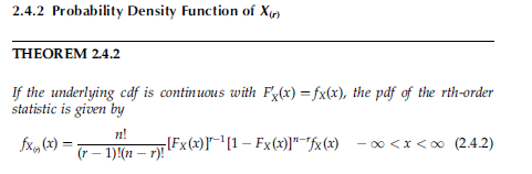 Solved 2.4.2 Probability Density Function of X(r) THEOREM | Chegg.com