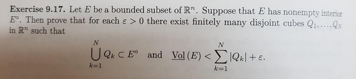 Solved Exercise 9.17. Let E be a bounded subset of R". | Chegg.com