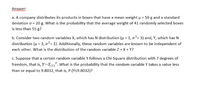 Solved Answer: a. A company distributes its products in | Chegg.com