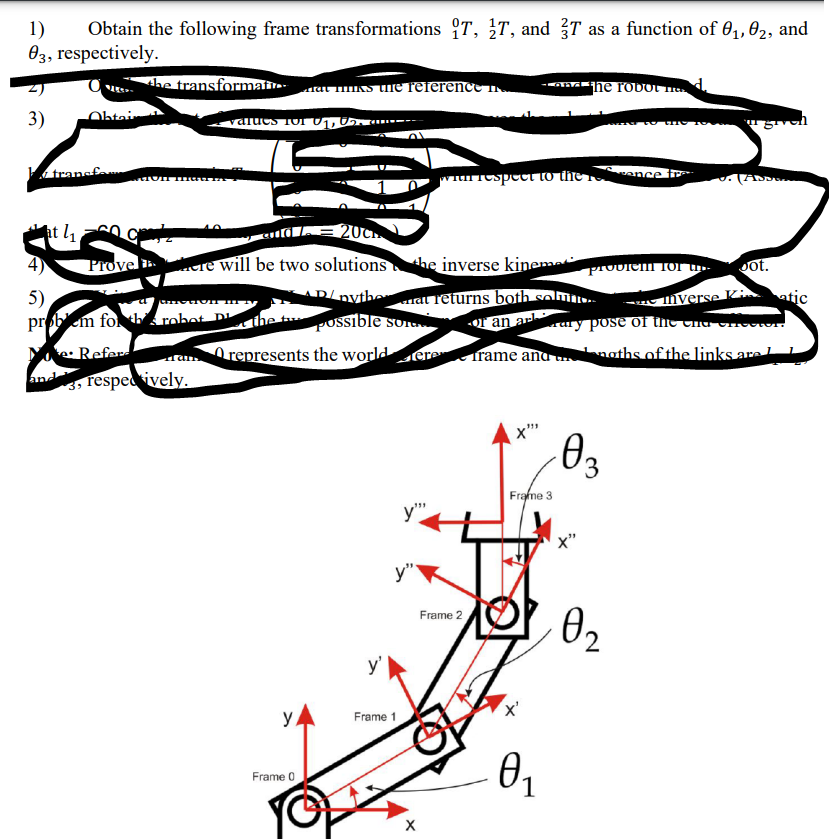 1) Obtain the following frame transformations | Chegg.com