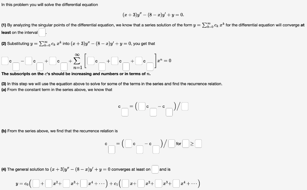 Solved In this problem you will solve the differential | Chegg.com