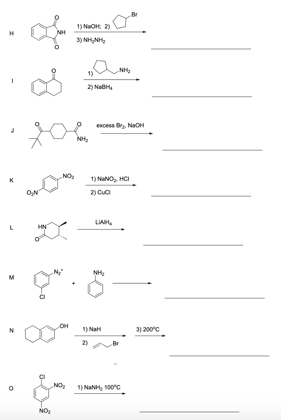 Solved Br 1) NaOH; 2) H NH 3) NH2NH2 NH2 1) 1 2) NaBH4 | Chegg.com