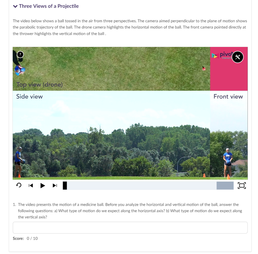 Three Views of a Projectile The video below shows a | Chegg.com