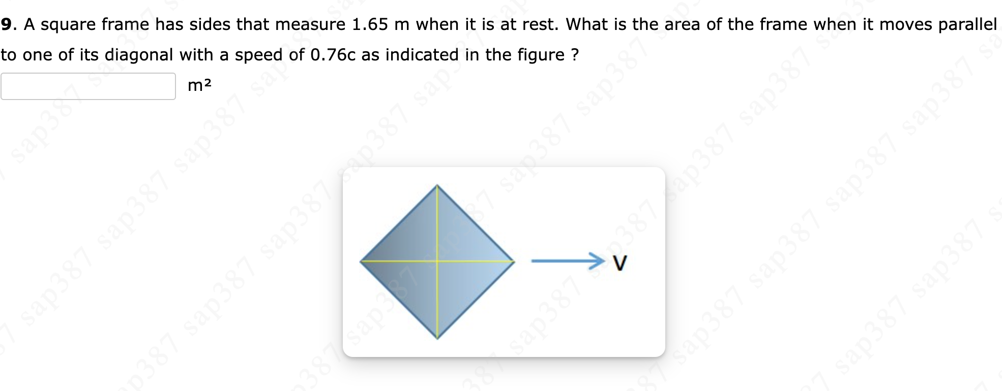 Solved A square frame has sides that measure 1.65m ﻿when it | Chegg.com | Chegg.com