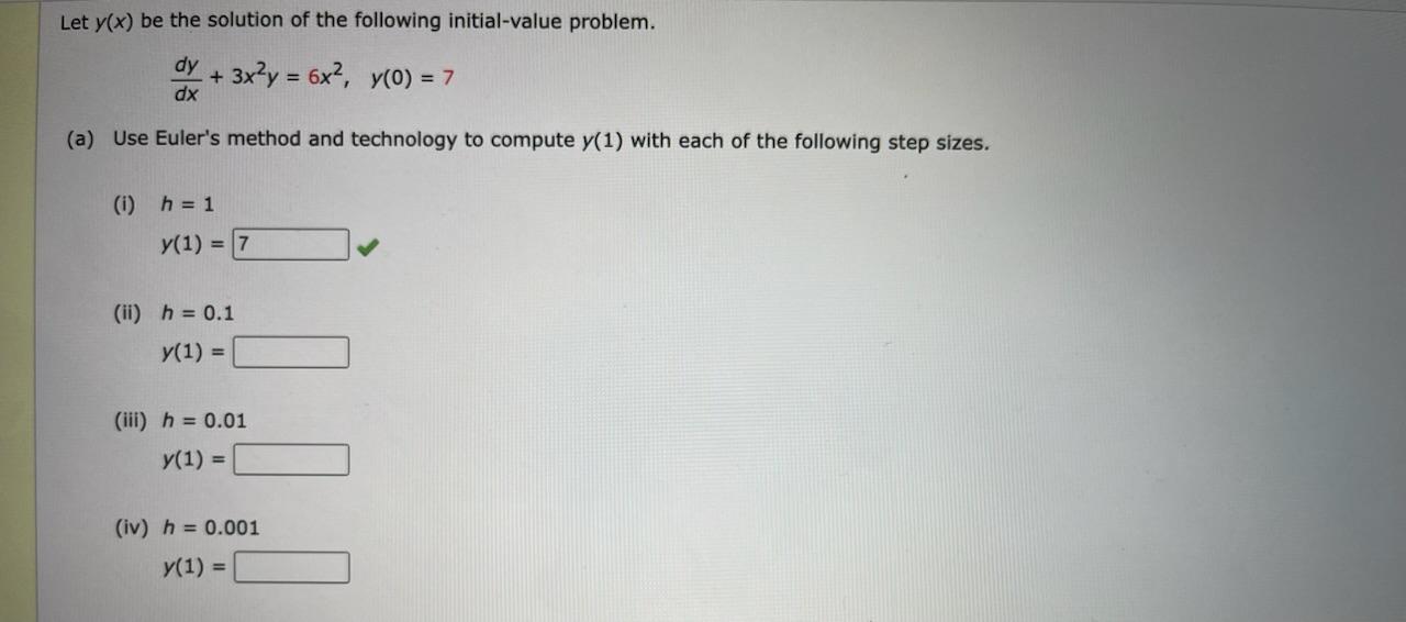 Solved Let y(x) be the solution of the following | Chegg.com