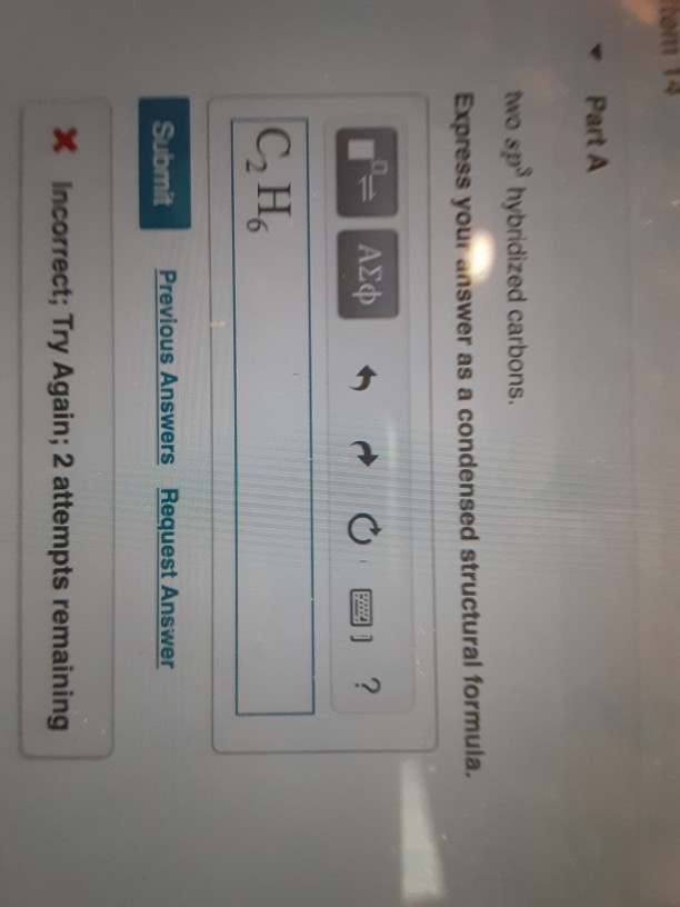 Solved Part A hvo sp hybridized carbons. Express your answer | Chegg.com