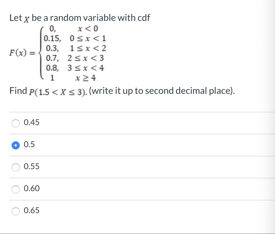Solved Let y be a random variable with cdf 0, x