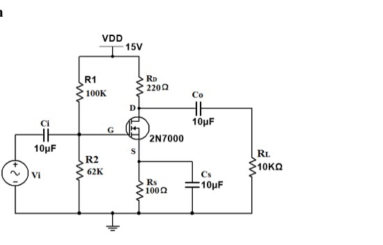 Solved For the common source FET amplifier shown in figure | Chegg.com
