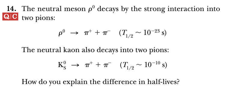 Solved 14. The neutral meson pº decays by the strong | Chegg.com