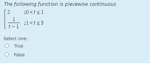 Solved The following function is piecewise continuous 2 ;0 | Chegg.com