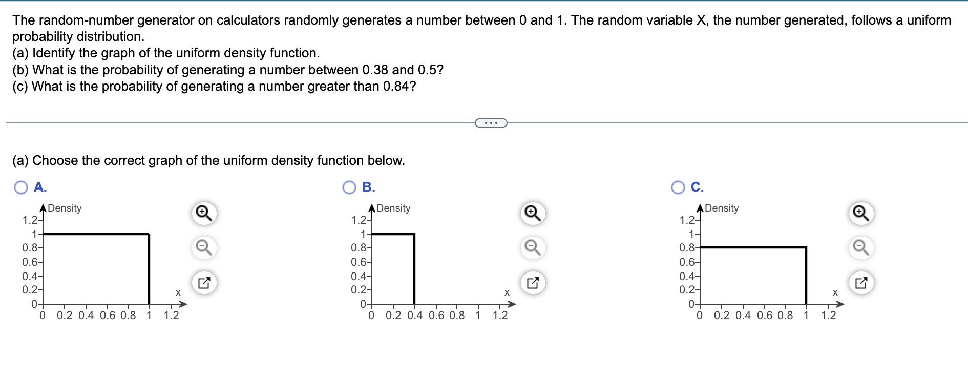 Solved The random-number generator on calculators randomly | Chegg.com