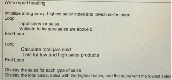 Solved Write report heading Initialize string array, highest | Chegg.com