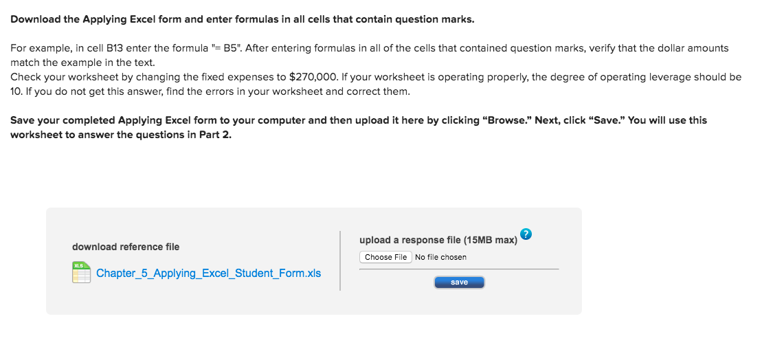 Solved Download the Applying Excel form and enter formulas | Chegg.com