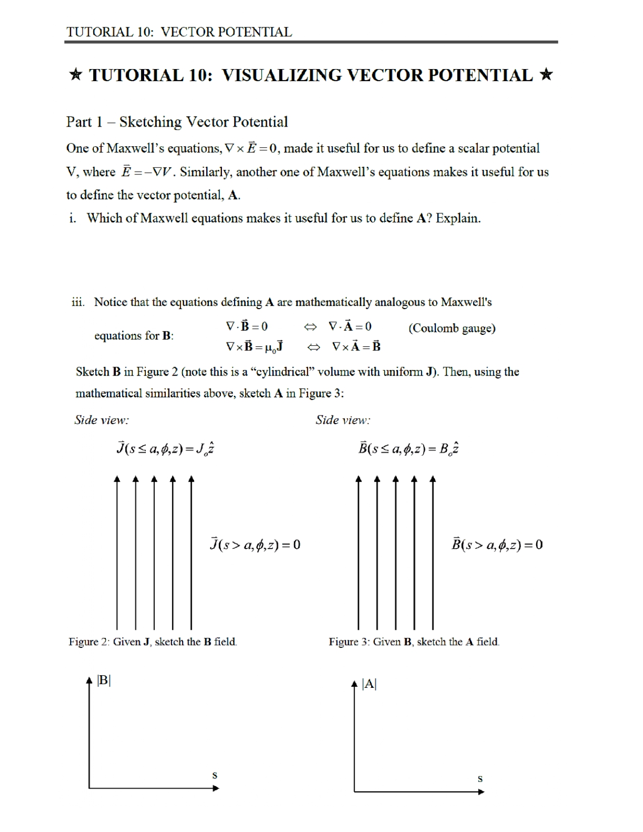 Solved Part 1 - Sketching Vector Potential One of Maxwell's | Chegg.com