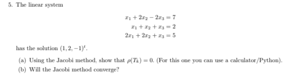 5. The linear system | Chegg.com