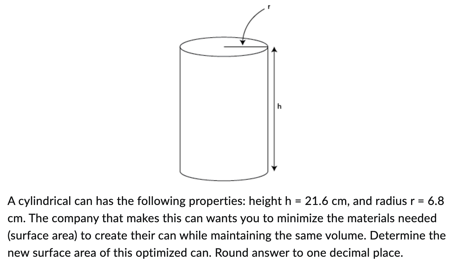 Solved A cylindrical can has the following properties: | Chegg.com