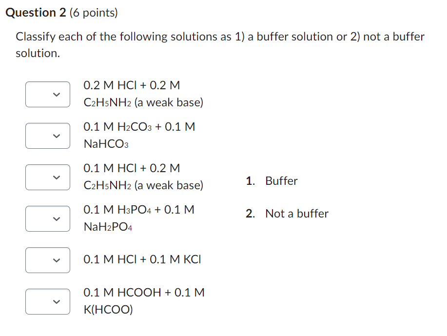 Solved Question 2 (6 points) Classify each of the following | Chegg.com