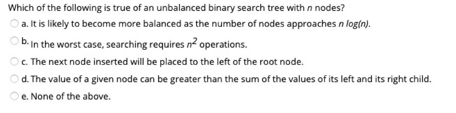 Solved Which of the following is true of an unbalanced | Chegg.com