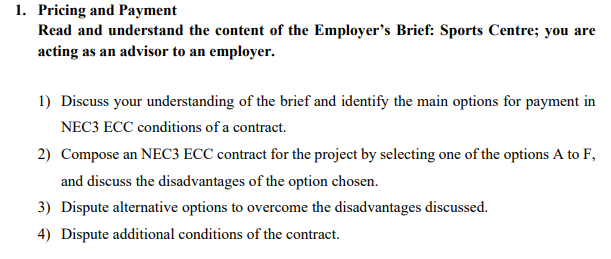 Solved 1. Pricing and Payment Read and understand the | Chegg.com