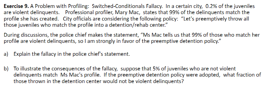 Solved Exercise 9. A Problem with Profiling: | Chegg.com