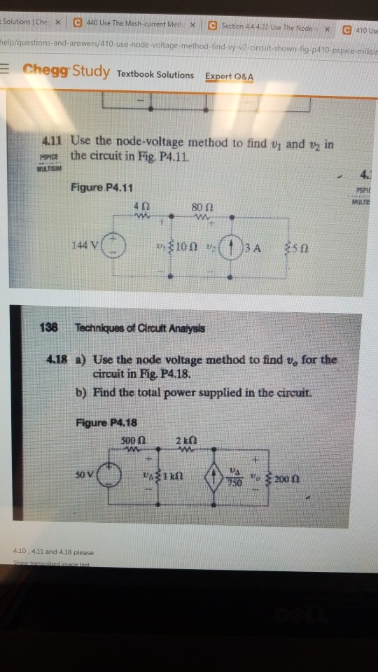 Solved Solutions | Che X C 440 Use The Mesh-current Meth X C | Chegg.com